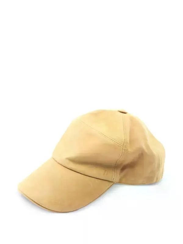 Hermès 2000s Embroidered Suede Baseball Cap - Neutrals