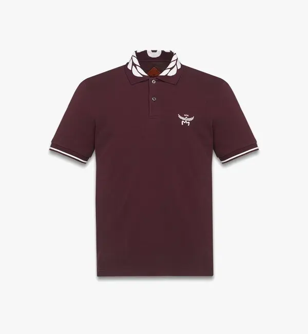 Mcm Laurel Logo Piqué Polo In Organic Cotton - Winetasting