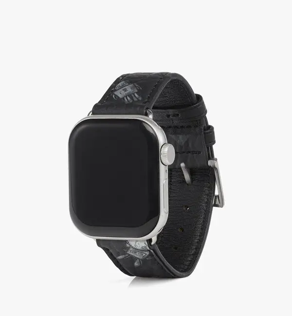 Mcm 38-41mm Apple Watch Band In Visetos - Black