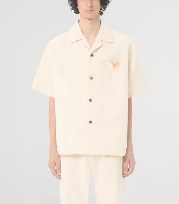 Valentino Garavani Denim V-logo Shirt - Ivory