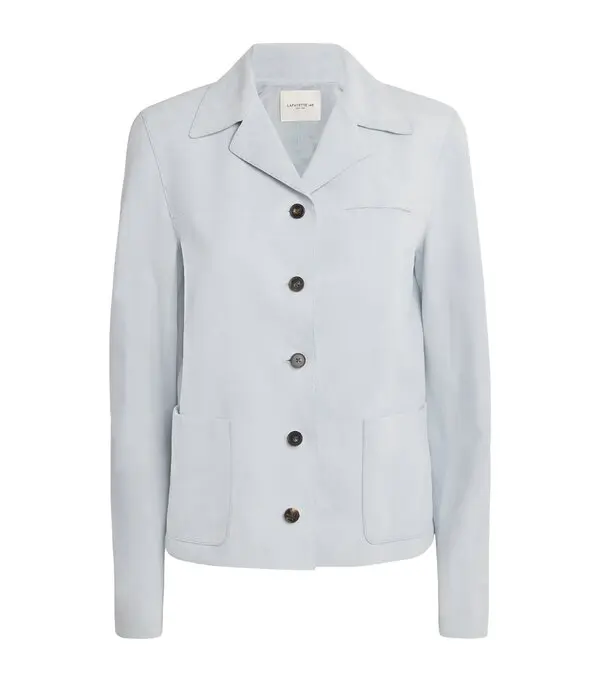 Lafayette 148 New York Suede Jacket - Blue