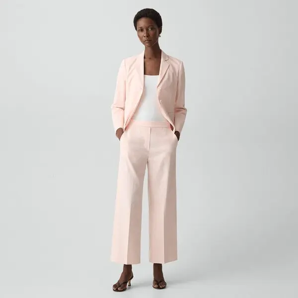 Theory Classic Straight Pull-on Pant - Warm Pink