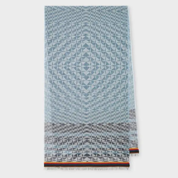 Paul Smith Optical Diamond' Cotton-modal Scarf - Blue