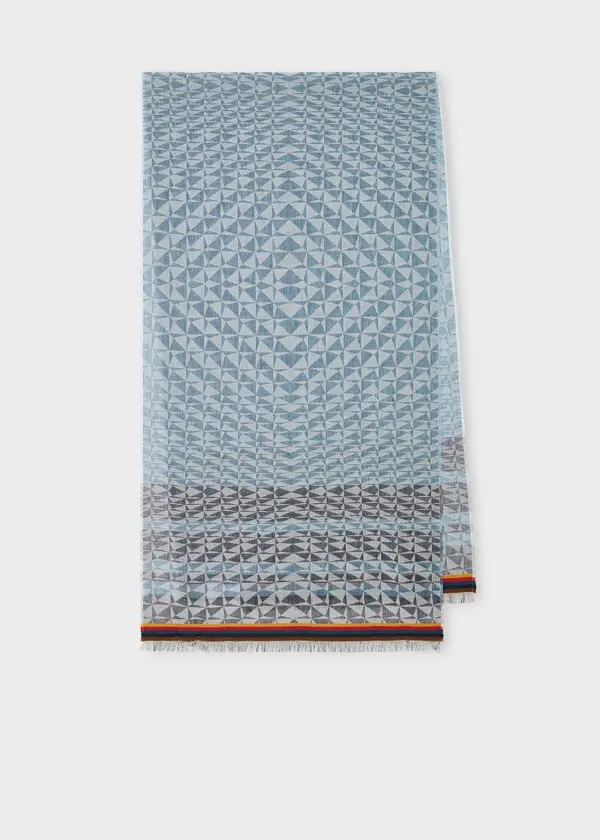 Paul Smith Optical Diamond' Cotton-modal Scarf - Blue