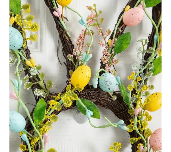 NEARLY NATURAL 22' Easter Rabbit Shaped Wreath