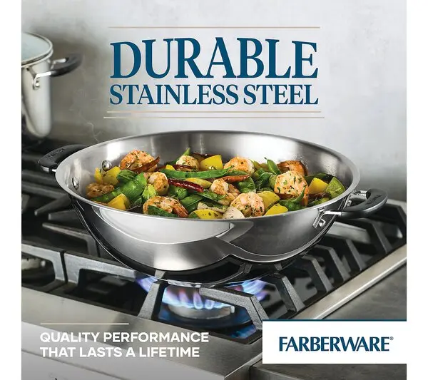 FARBERWARE Brilliance 14' Stainless Steel Wok