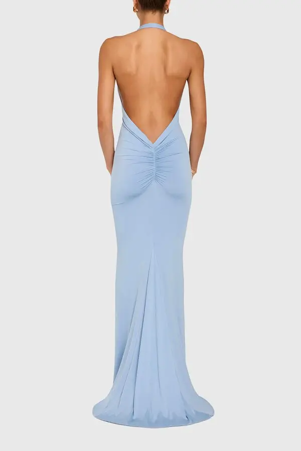 Amanda Uprichard Esther Gown Halterneck Maxi Dress - Aero