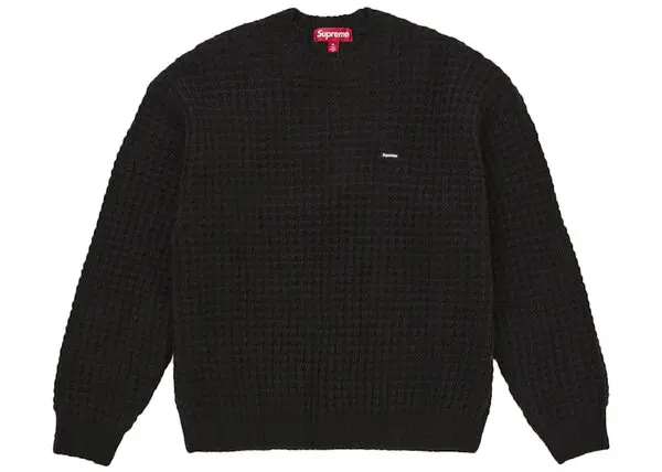 Supreme Small Box Waffle Knit Sweater - Black