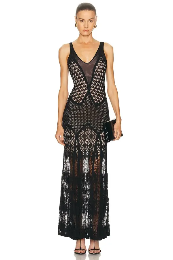 Blumarine Sleeveless Open Knit Dress