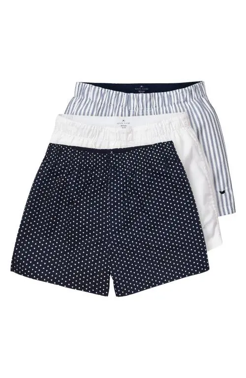 PETITE PLUME Assorted 3-pack Cotton Twill Boxers - Navy