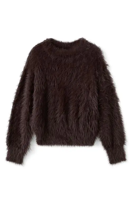 Mango Toby Faux Fur Cropped Sweater