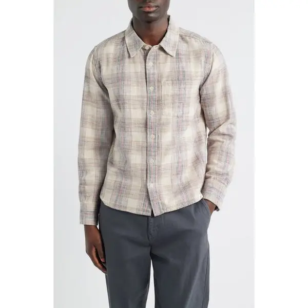 CORRIDOR Rosewood Plaid Cotton Button-up Shirt