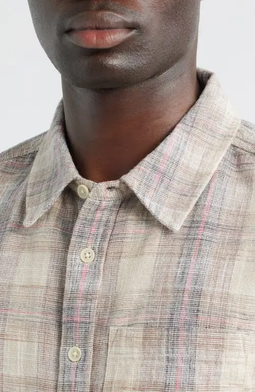 CORRIDOR Rosewood Plaid Cotton Button-up Shirt
