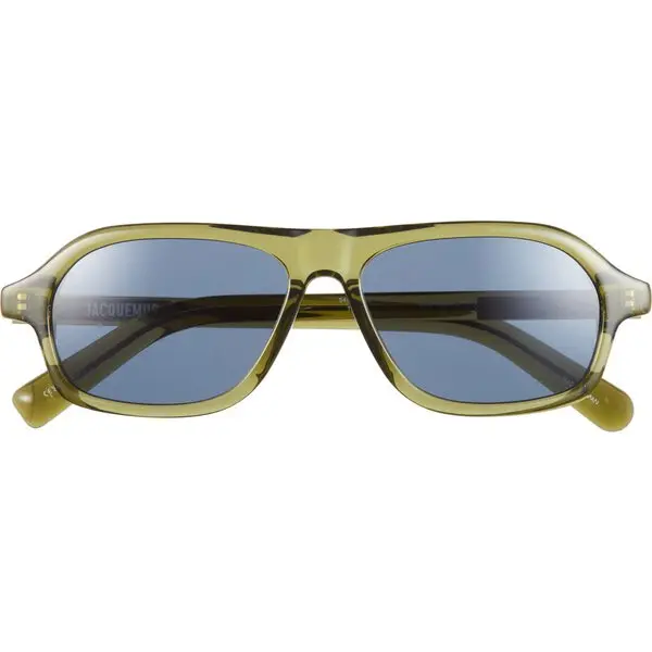 Jacquemus Polarized Pilot Sunglasses - Khaki/silver/dark Navy