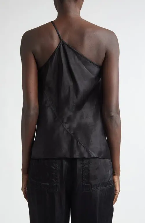 Rick Owens One-shoulder Satin Top - Black