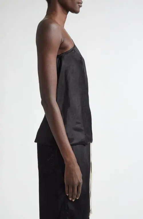 Rick Owens One-shoulder Satin Top - Black