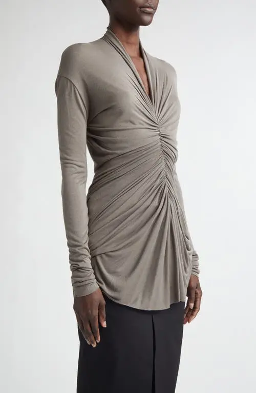 Rick Owens Radiance Gathered Jersey Top - Dust