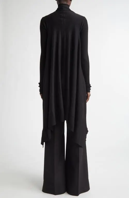 Rick Owens Open Front Virgin Wool Cardigan - Black