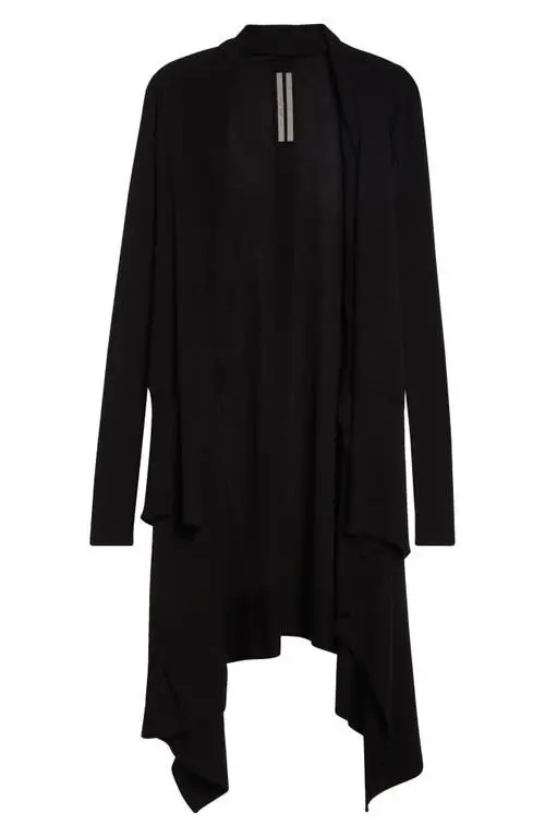 Rick Owens Open Front Virgin Wool Cardigan - Black