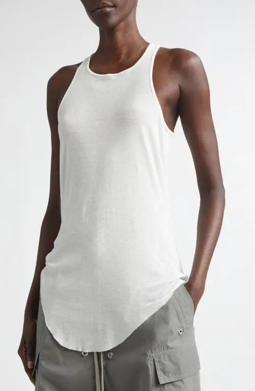 Rick Owens Basic Rib Cotton Tank - Milk