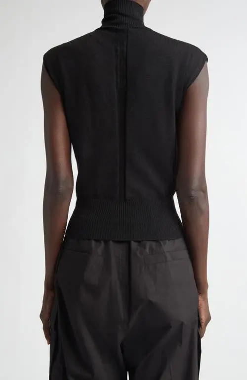 Rick Owens Virgin Wool Turtleneck Sweater - Black