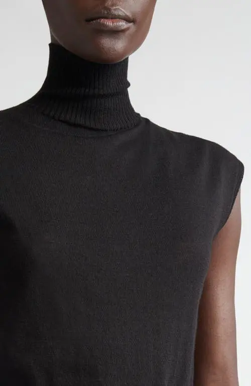 Rick Owens Virgin Wool Turtleneck Sweater - Black