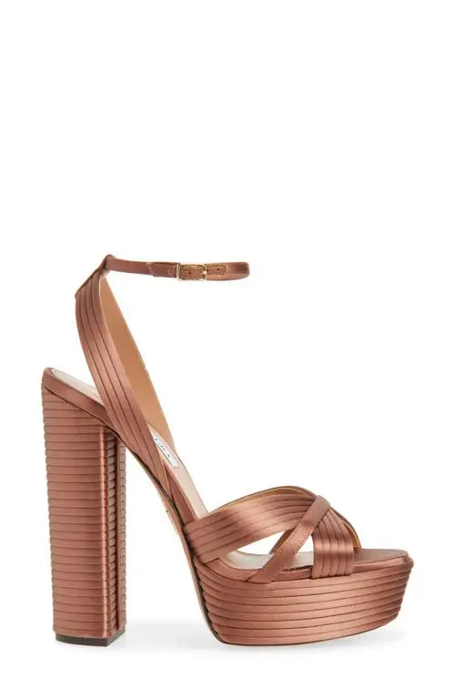 AQUAZZURA Sundance Platform Sandal - Walnut