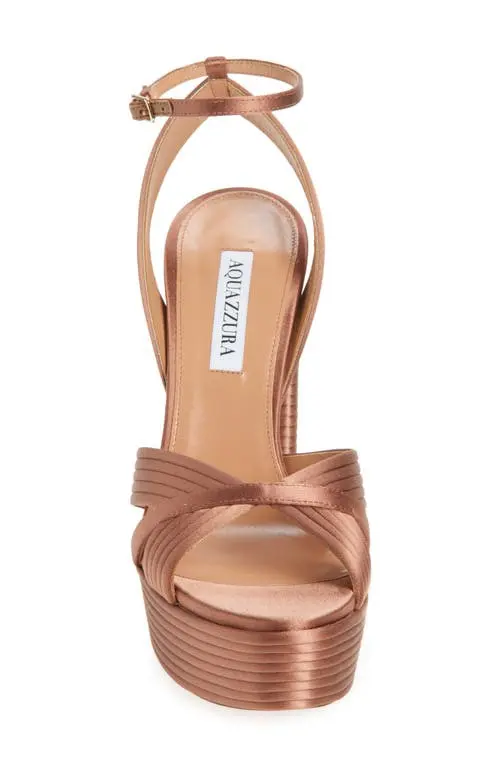 AQUAZZURA Sundance Platform Sandal - Walnut