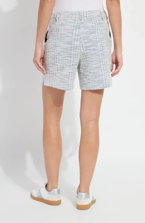 Lyssé Lily Pull-on Mid Thigh Summer Tweed Shorts - Azzurro Tweed