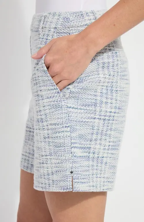 Lyssé Lily Pull-on Mid Thigh Summer Tweed Shorts - Azzurro Tweed