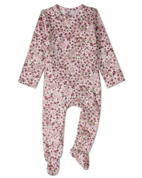 MINIMOI Florets Floral Footie - Pink
