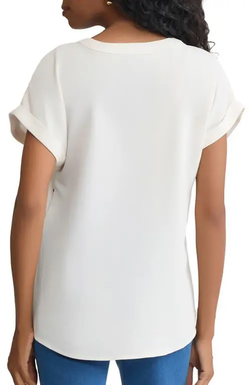 Jones New York Cuffed Short Sleeve Top