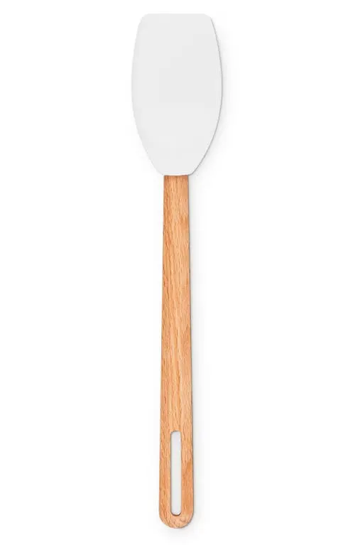 LE CREUSET Signature Silicone & Wood Spatula Spoon - White