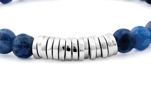 Tateossian Classic Discs Beaded Bracelet - Blue