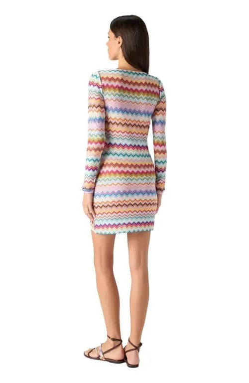 Missoni Zigzag Pixel-effect Viscose Lamé Mini Dress - Multicoloured
