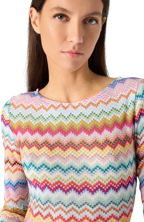 Missoni Zigzag Pixel-effect Viscose Lamé Mini Dress - Multicoloured