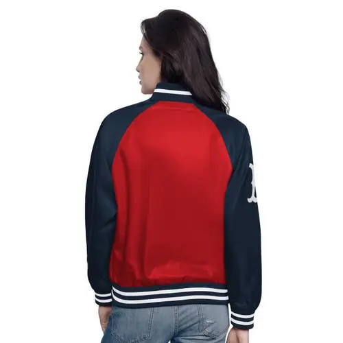 STARTER Navy Boston Sox Home Run Full-snap Varsity Jacket