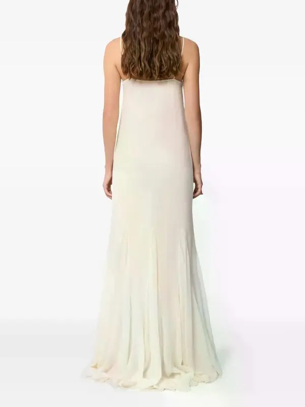Nina Ricci Flower-AppliquS Silk Maxi Dress - Neutrals | Editorialist