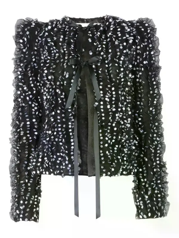 Nina Ricci Embroidered Polka Dot Jacket - Black