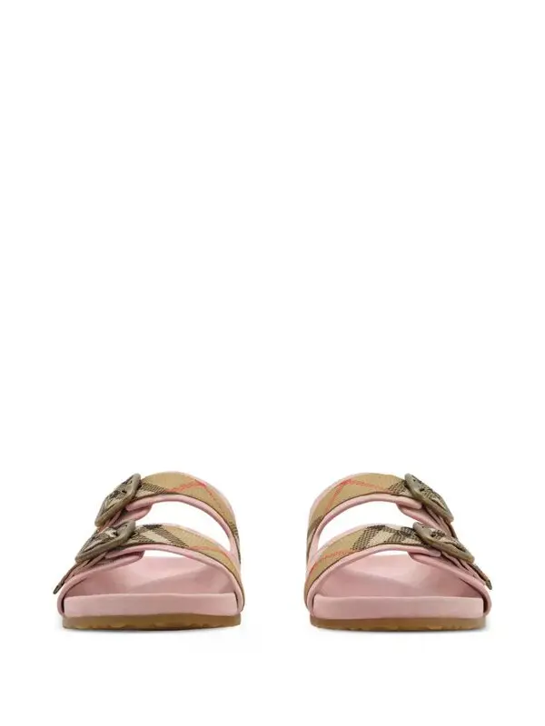 Burberry Check Buckle Sandals - Pink