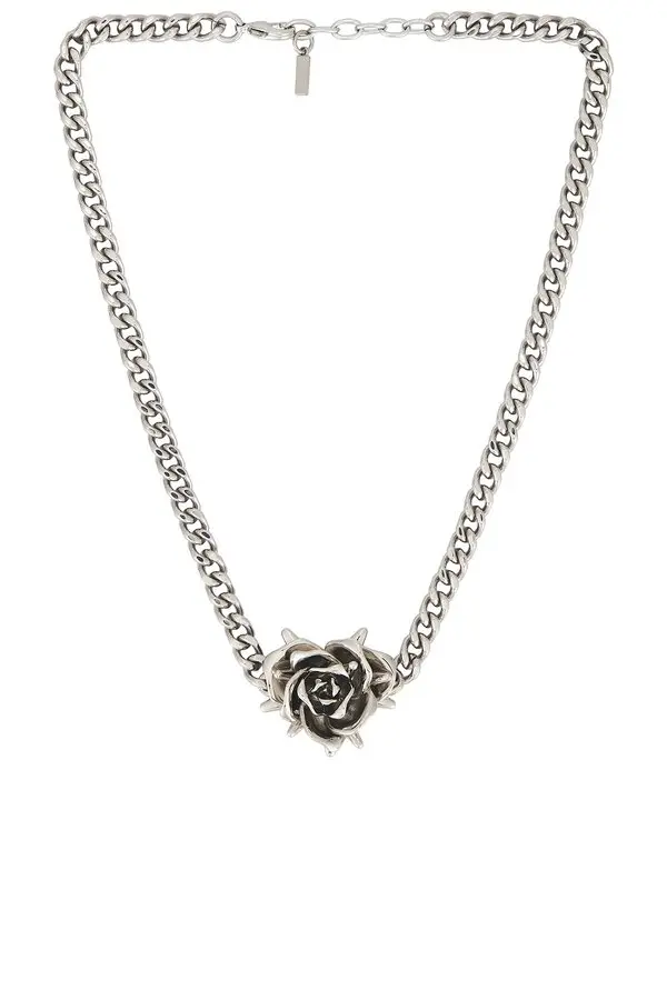 We11Done Spiky Rose Necklace - Silver