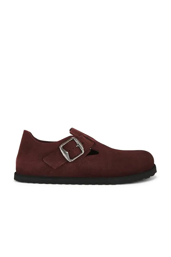 BIRKENSTOCK London Suede Clogs - Deep Burgundy