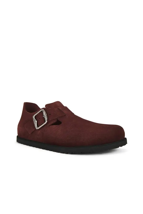 BIRKENSTOCK London Suede Clogs - Deep Burgundy