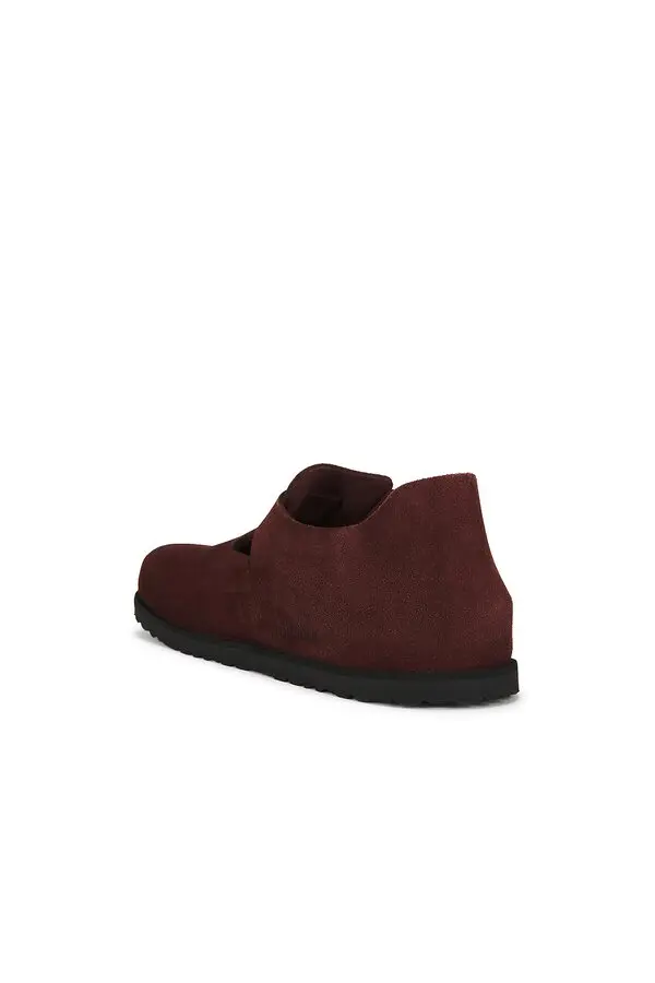 BIRKENSTOCK London Suede Clogs - Deep Burgundy