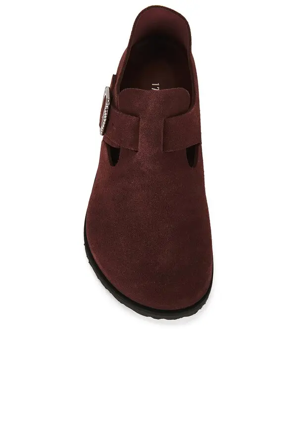 BIRKENSTOCK London Suede Clogs - Deep Burgundy