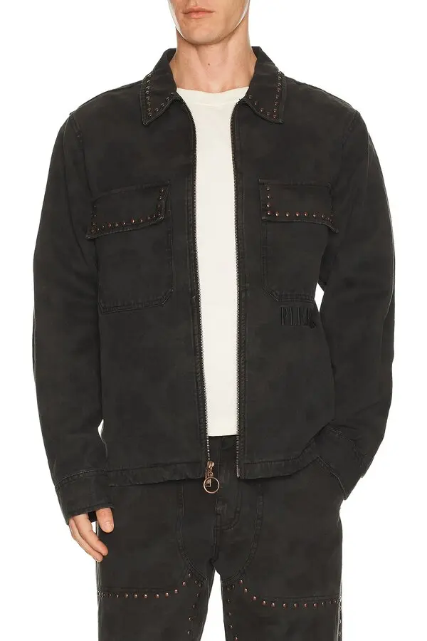 PLEASURES Cowhide Work Jacket - Black