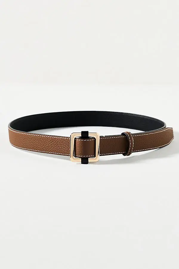 8 Other Reasons Reese Square Buckle Leather Belt - Brown