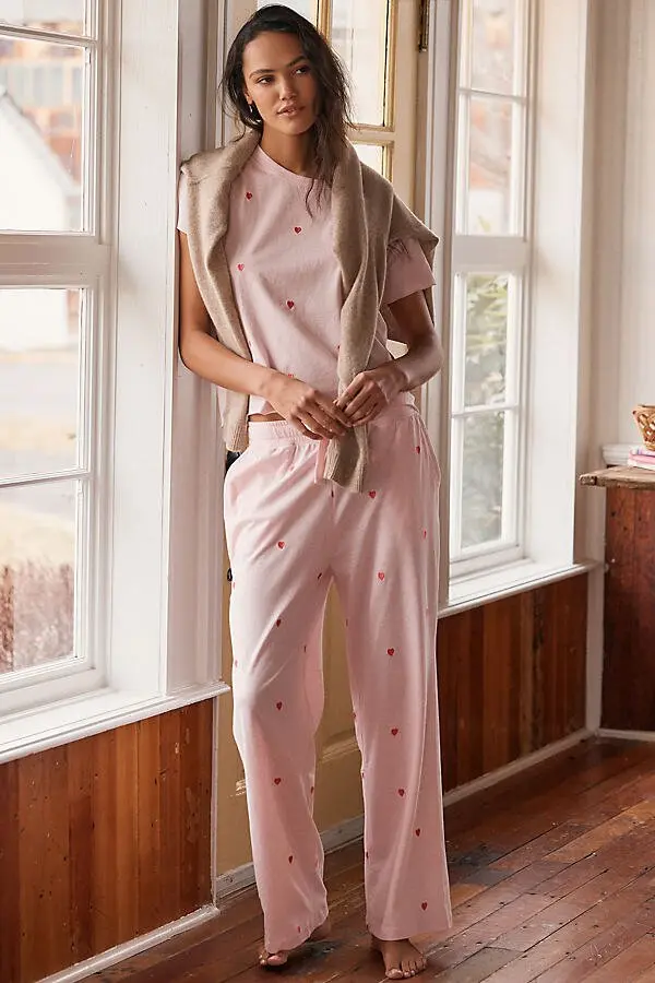 PAPINELLE Jada Hearts Pajama Set - Pink