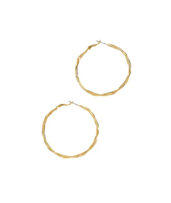 Anthropologie Twisted Hoop Earrings - Gold
