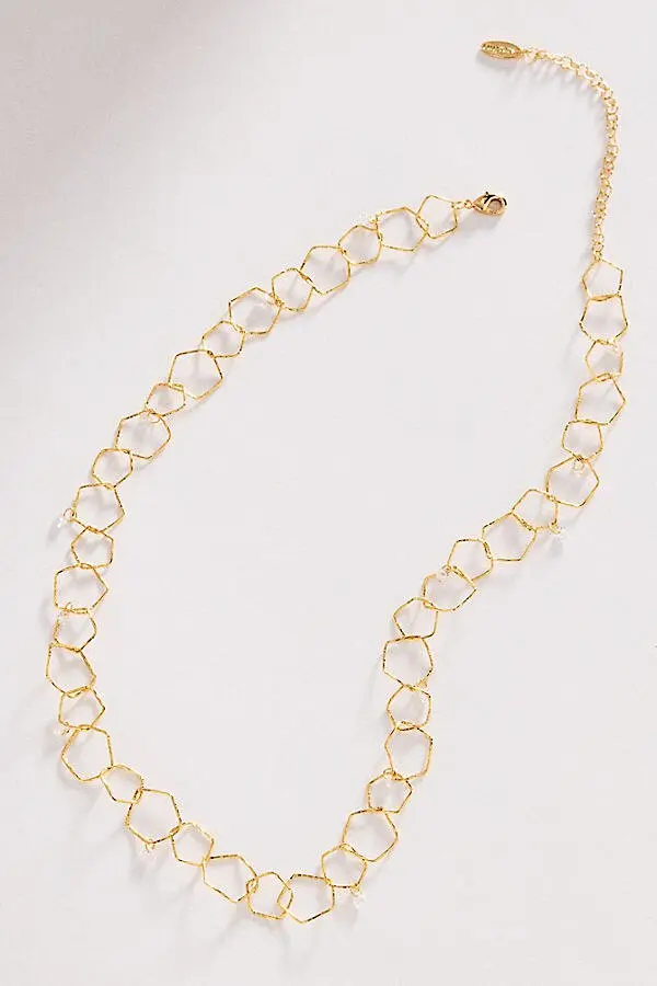 Anthropologie Delicate Looped Chain Necklace - Gold